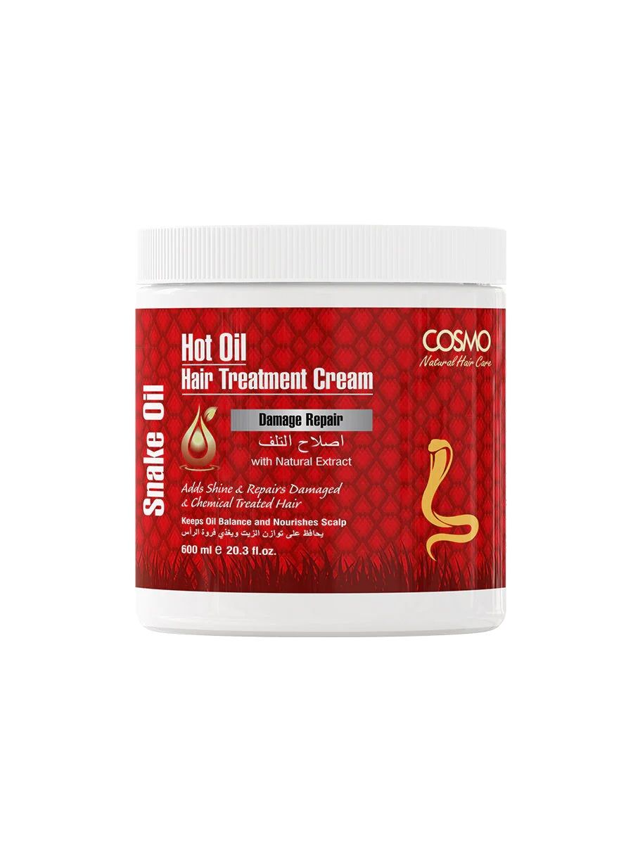 COSMO HOT OIL HAIR TREATMENT CREAM SNAKE OIL 600ML | NICHE TRADING QATAR